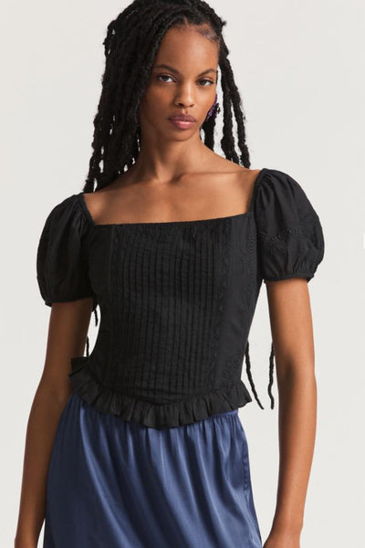 Loveshackfancy - Breonna Top - Black